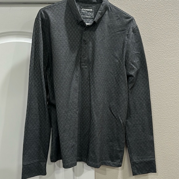 Express | Shirts | Mens Medium Express Long Sleeve Polo | Poshmark